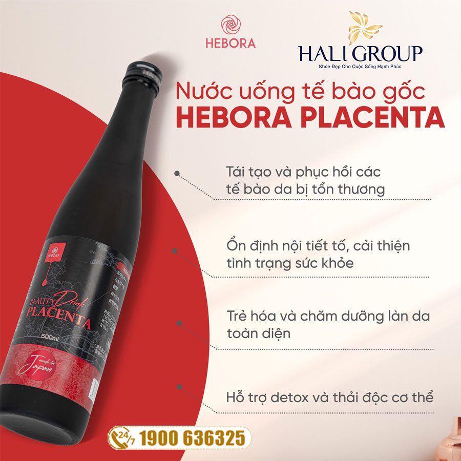 Nước Uống Hebora Placenta Nhật Bản (500ml)