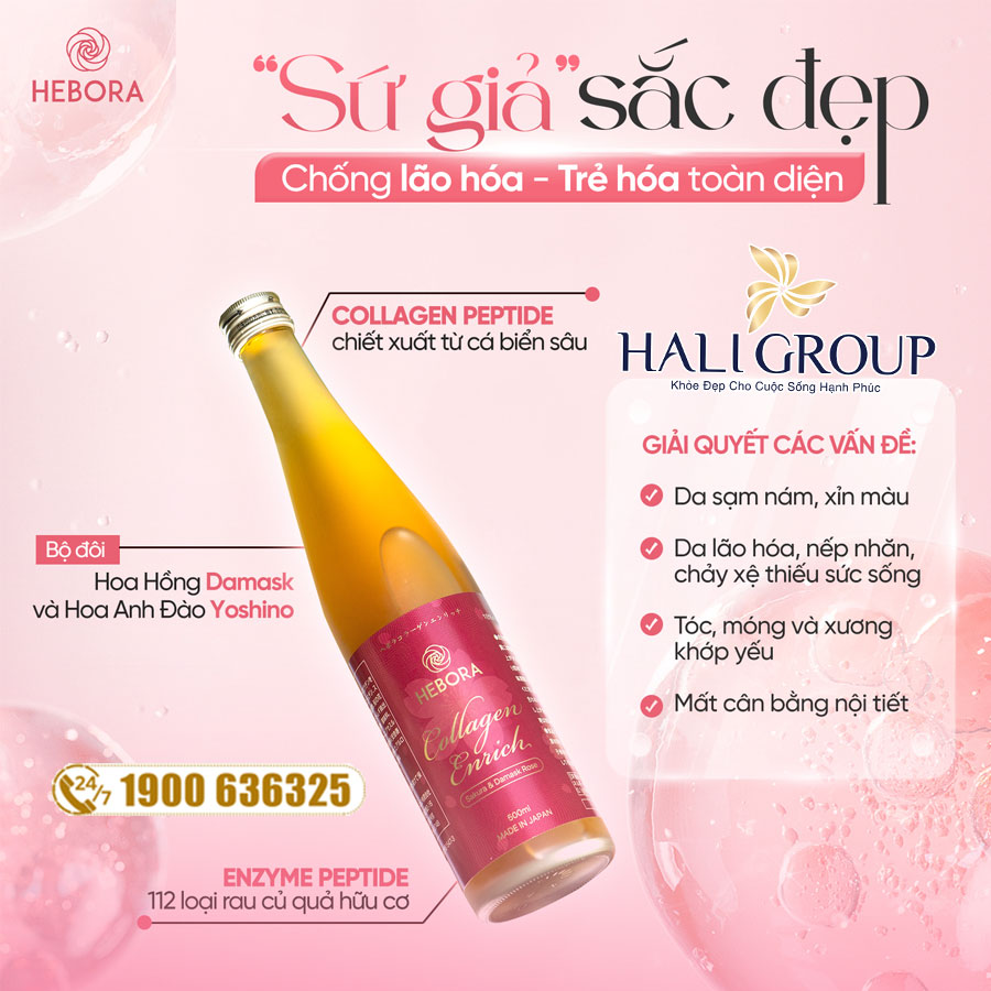 Nước Uống Hebora Collagen Enrich Nhật Bản (500ml)